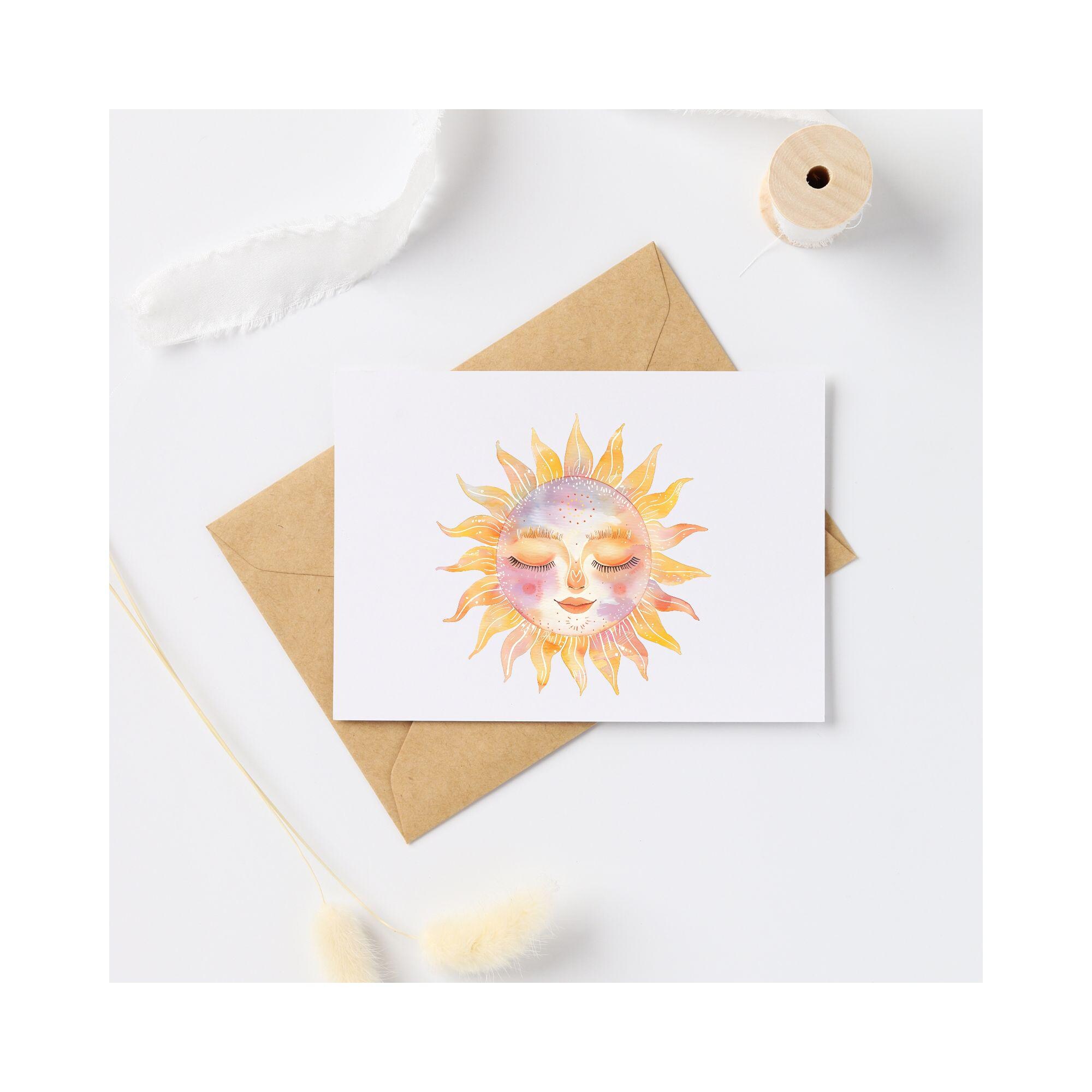 Boho Pastel Sunny Calm - Watercolor PNG Clipart - Etsy