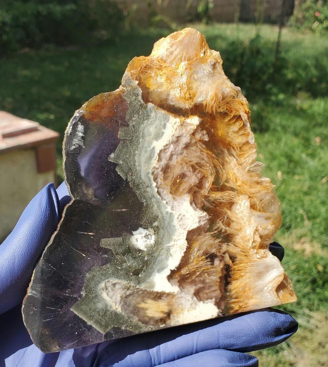 Flourite With Pyrite, Barite Slab From Zhejiang 230g - Etsy