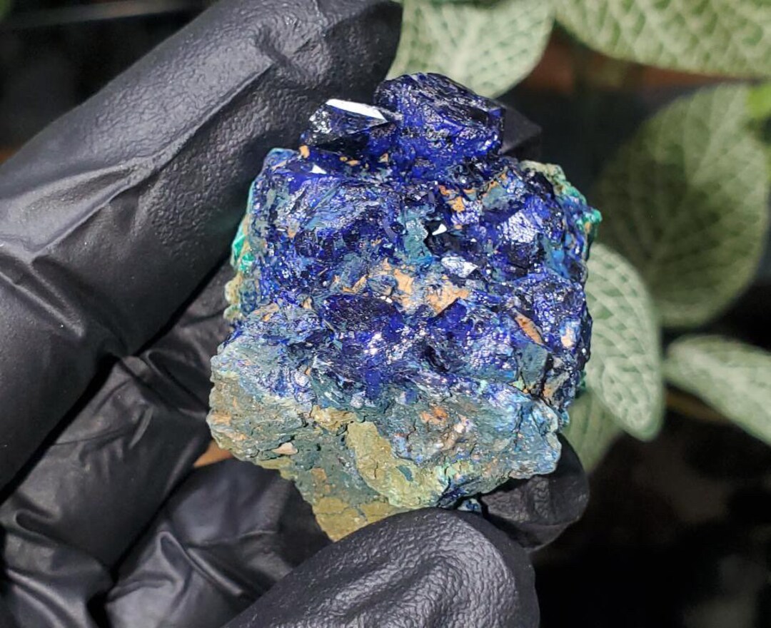 Azurite Specimen With Malachite, Mineral Specimen, Blue Green Crystals ...