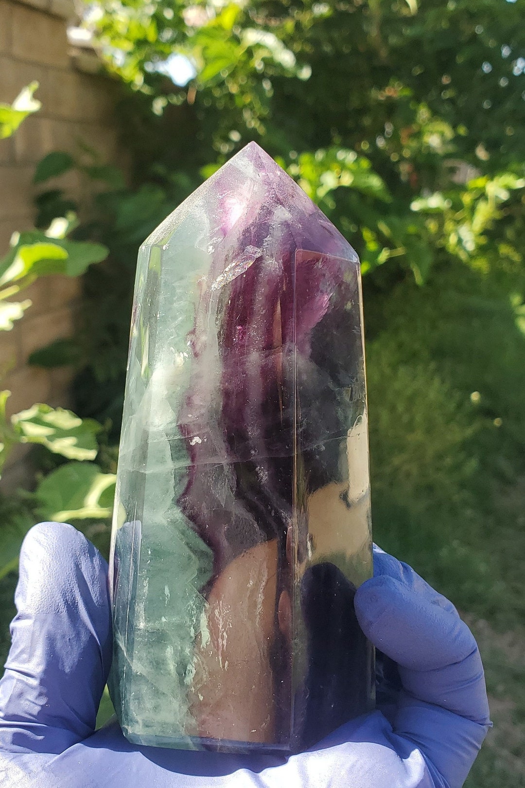 Rainbow Fluorite Healing Crystal Obelisk Reiki Tower , Chunky Tower ...