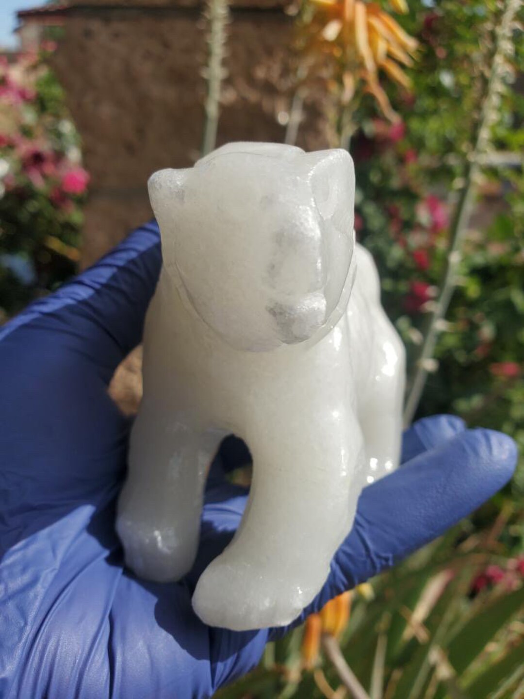 Calcite Crystal Polar Bear Carving 522g - Etsy
