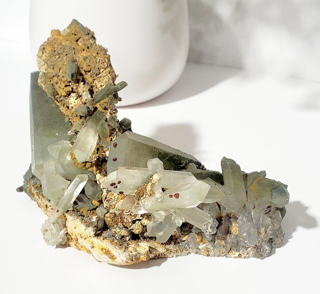 Chlorite in Quartz Cluster, Green Garden Cluster, Pakistan 190g - Etsy