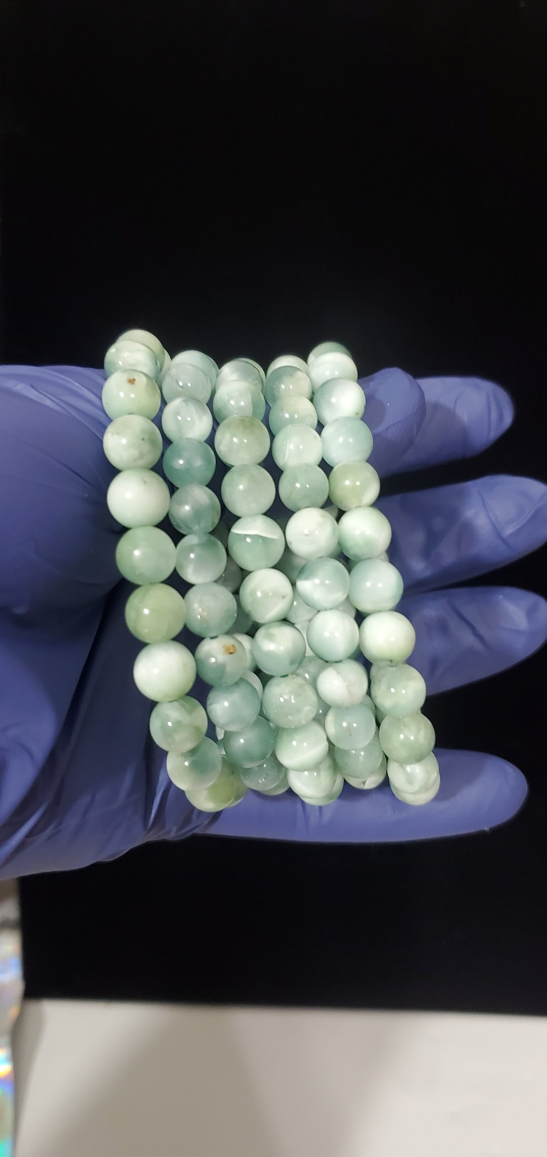 Green Larimar Sea Quartz Stone Crystal Round Beads Bracelet Healing 7mm ...