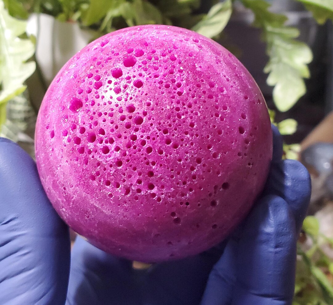 Honeycomb Ruby Sphere: UV Reactive Orb, Man-made Gemstone - Etsy