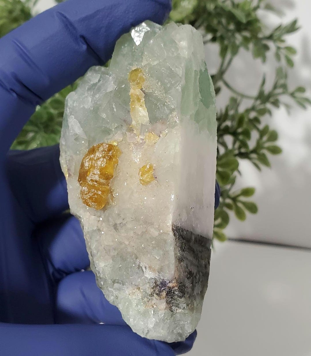 Yellow Barite Cube & Green Fluorite Crystal Specimen 134g - Etsy