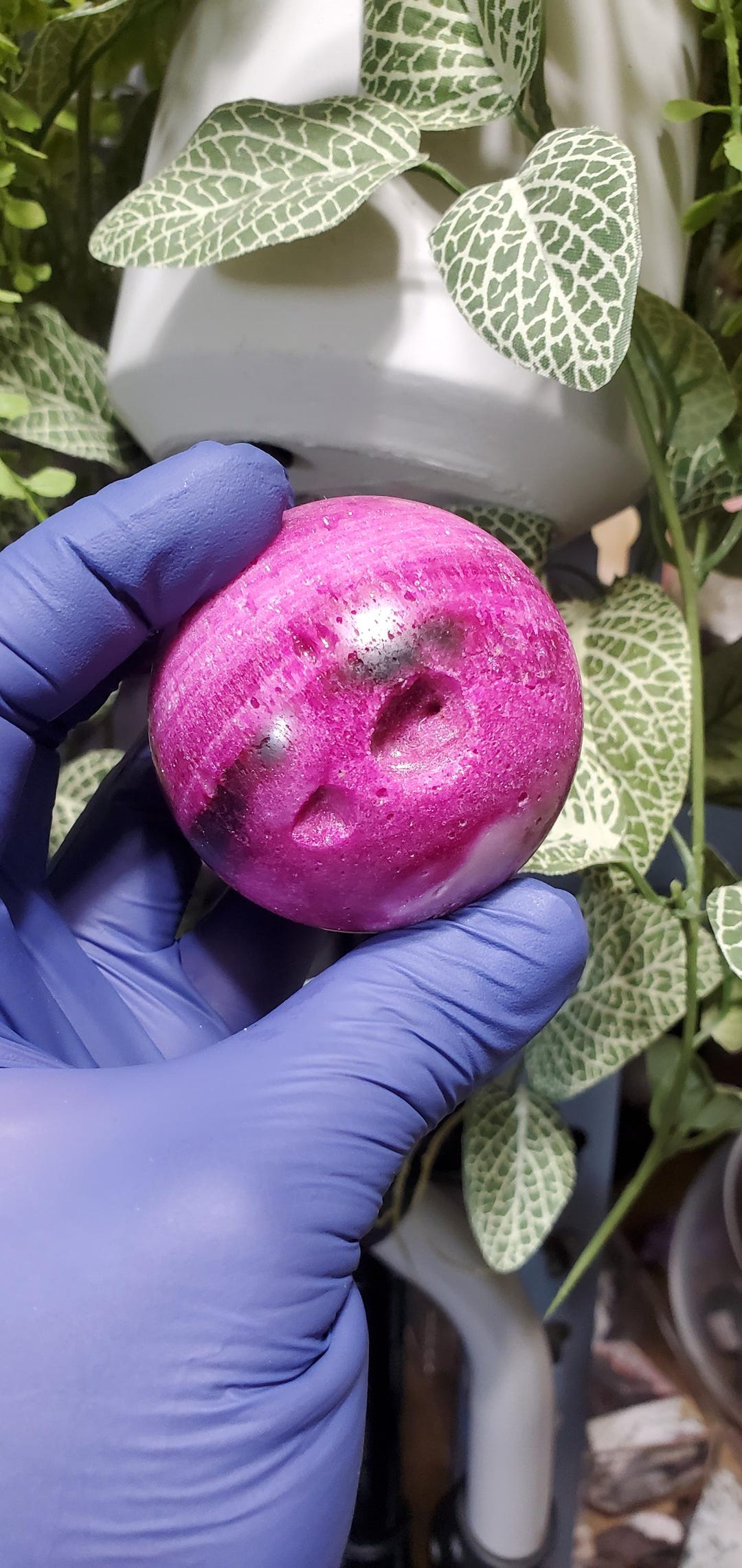 Honeycomb Ruby Sphere , Uv Reactive Orb 244g, Man Made Ruby Honeycomb Orb - Etsy