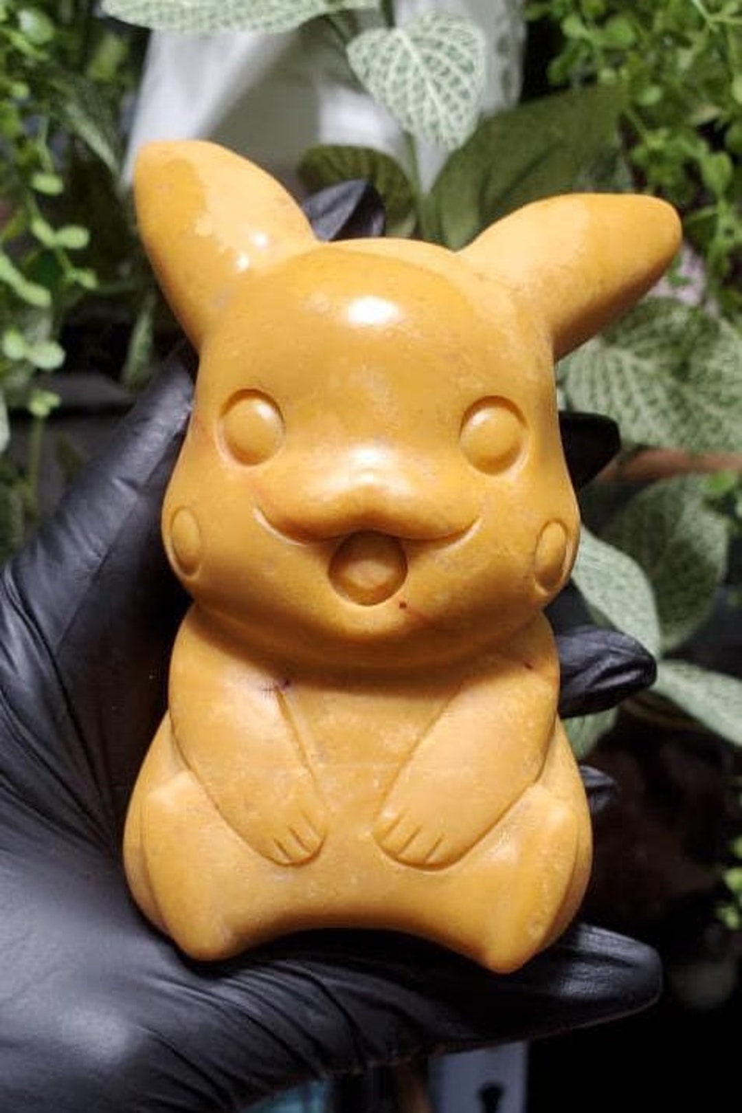 LARGE Yellow Jade Pikachu Crystal Carving, Pikachu Crystal Figurine ...