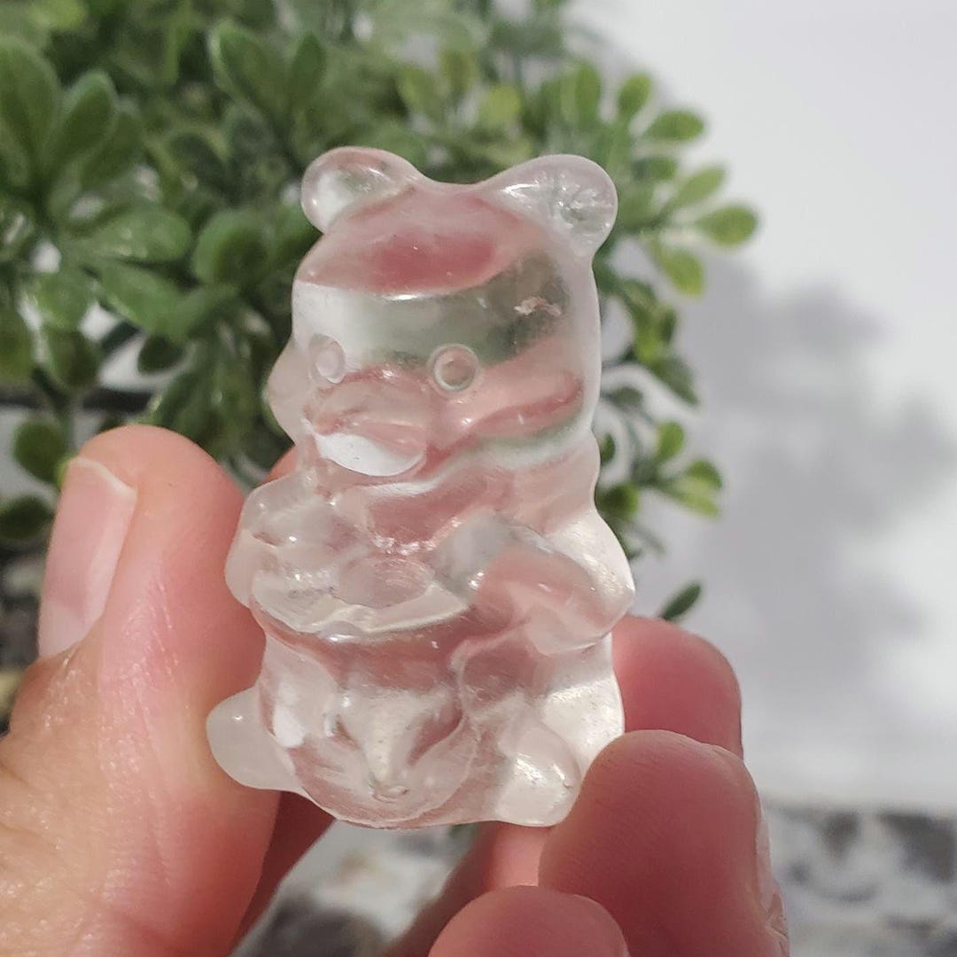 Clear Quartz Mini Pooh , Crystal Bear 30g - Etsy