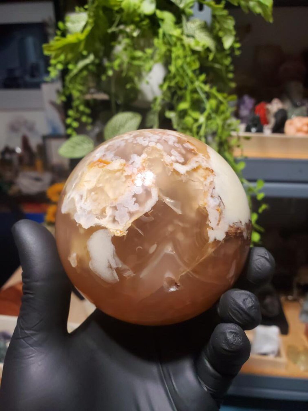 Flower Agate Sphere Cherry Blossom Agate Orb 878g - Etsy