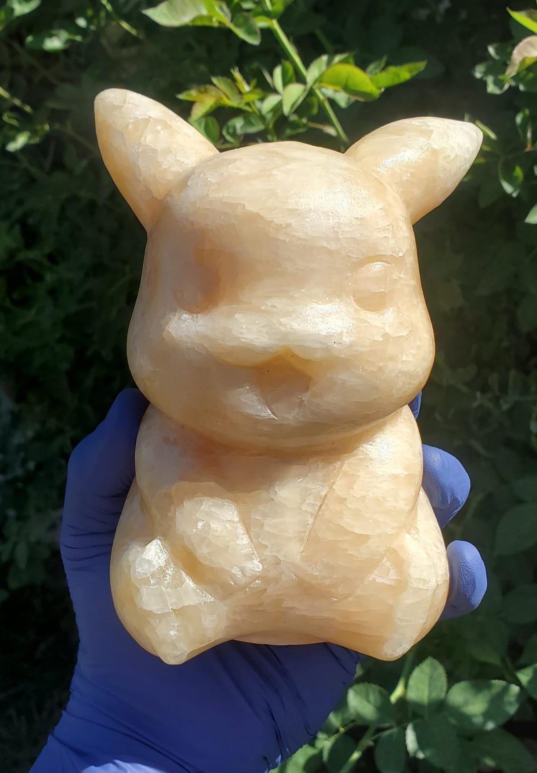 Large Calcite Pikachu Crystal Carving, Pikachu Crystal Figurine ...