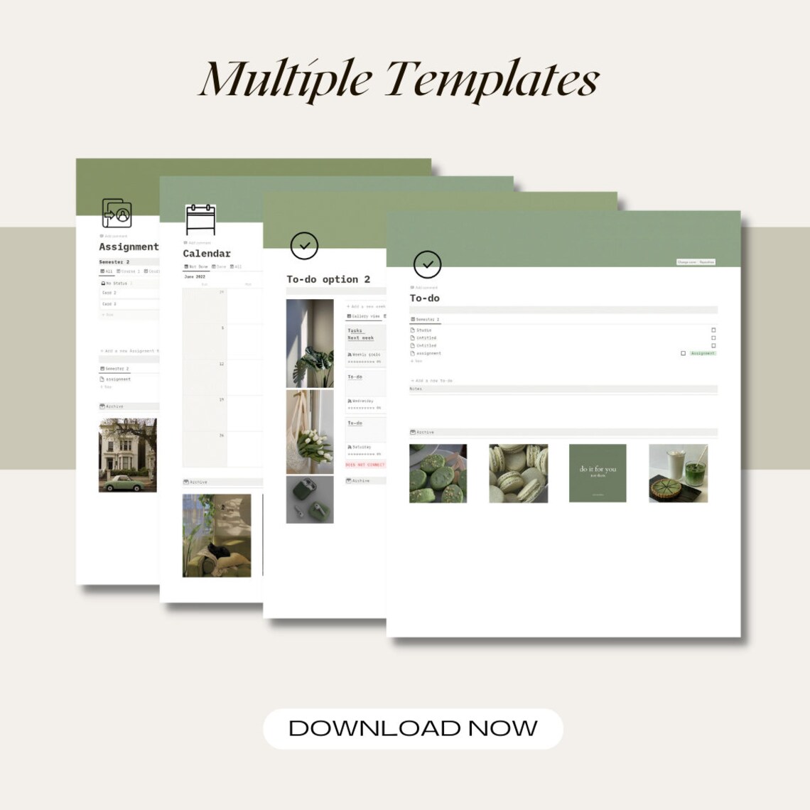 Notion Template | Sage Green | Dashboard | Students | Work | - Etsy ...