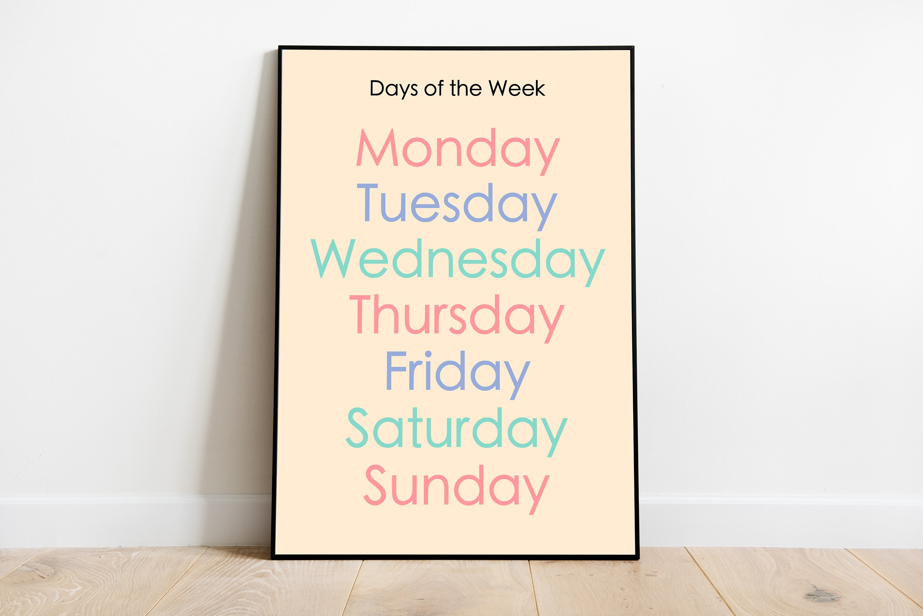 PASTEL Days of the Week Education Learning | Days of the Week Poster ...