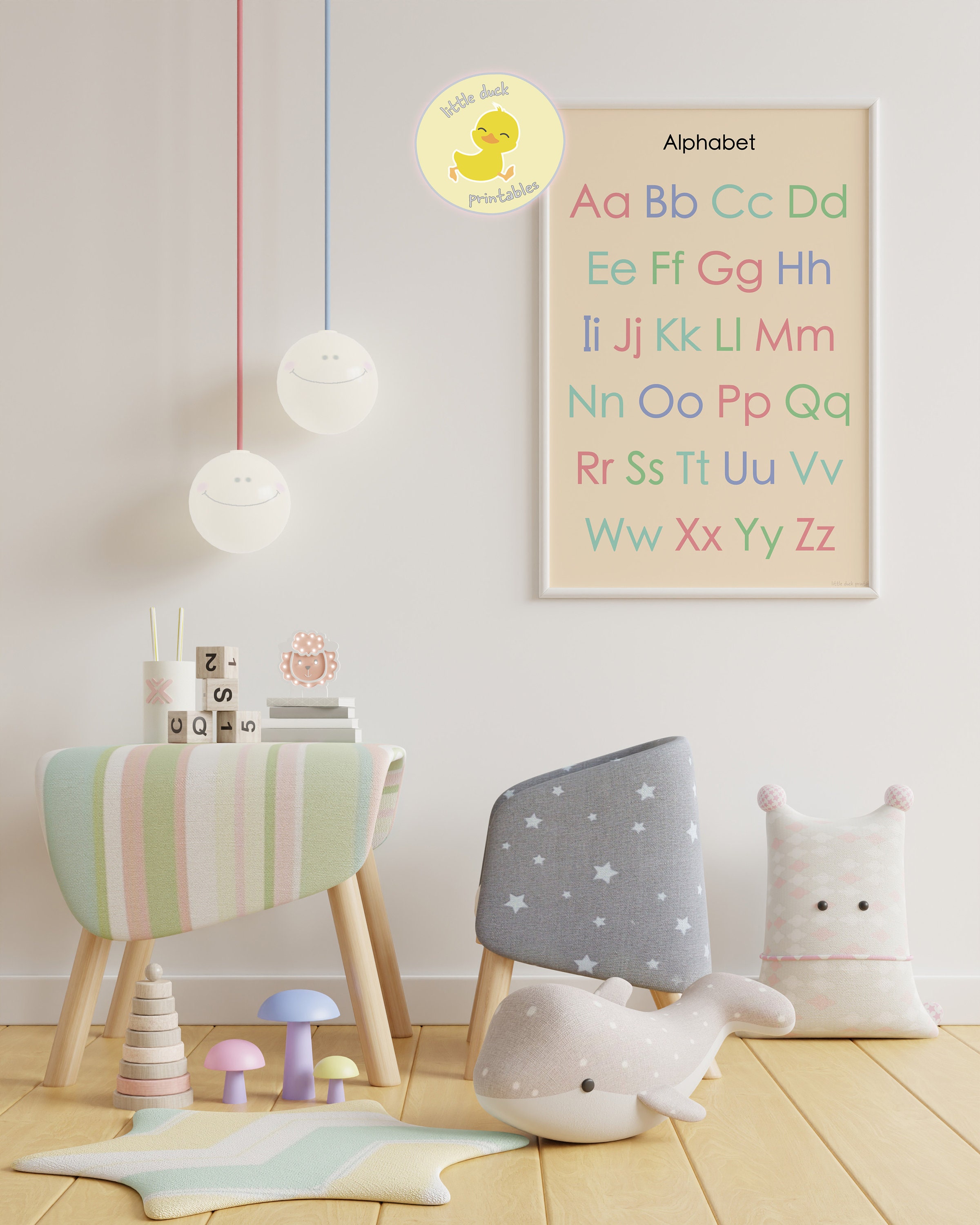 PASTEL Alphabet Poster Education Learning Alphabet Chart for - Etsy