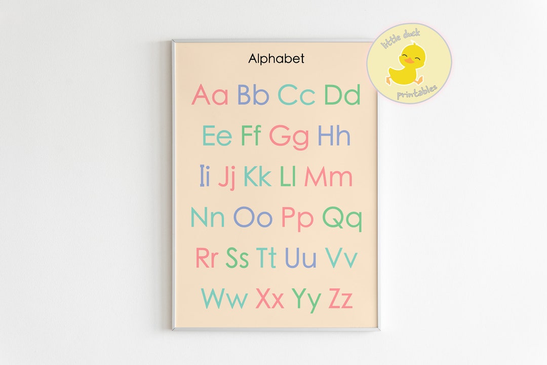 PASTEL Alphabet Poster Education Learning | Alphabet Chart for ...
