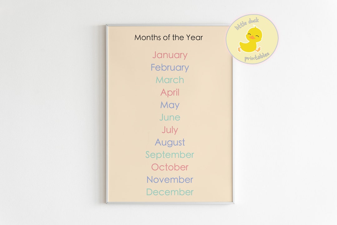 PASTEL Months of the Year Education Learning | Months of the Year ...