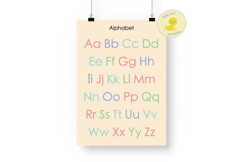 PASTEL Alphabet Poster Education Learning | Alphabet Chart for ...