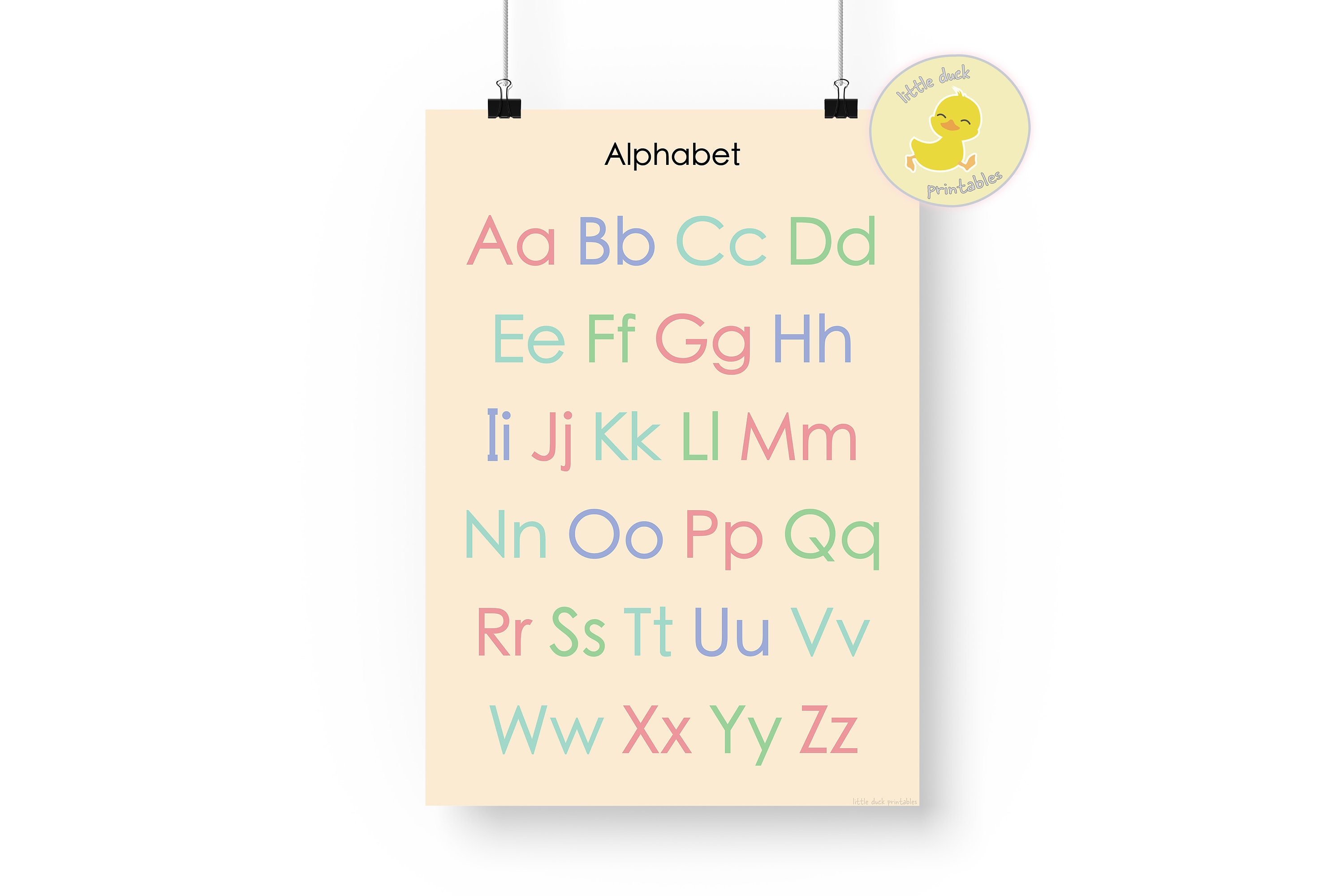 PASTEL Alphabet Poster Education Learning Alphabet Chart for - Etsy