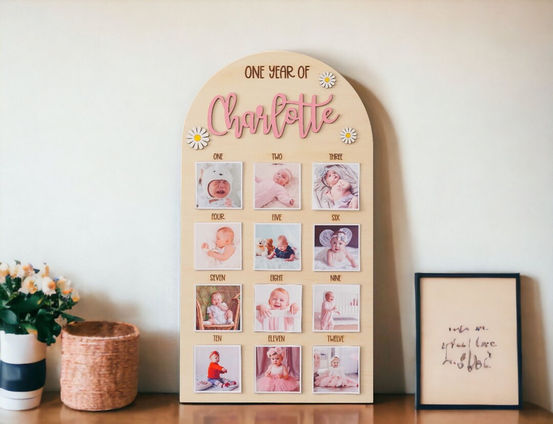 My First Year Photo Sign, Babies 1st Birthday Sign, One Year of Photo ...