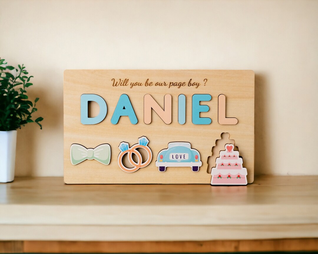 Wooden Flower Girl Proposal, Toy Gift, Will You Be Our Ring, Flower ...