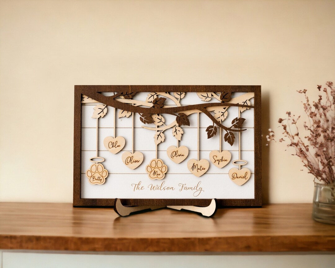 Personalized Family Tree Sign, Personalized Frame, Home Decor, Family ...