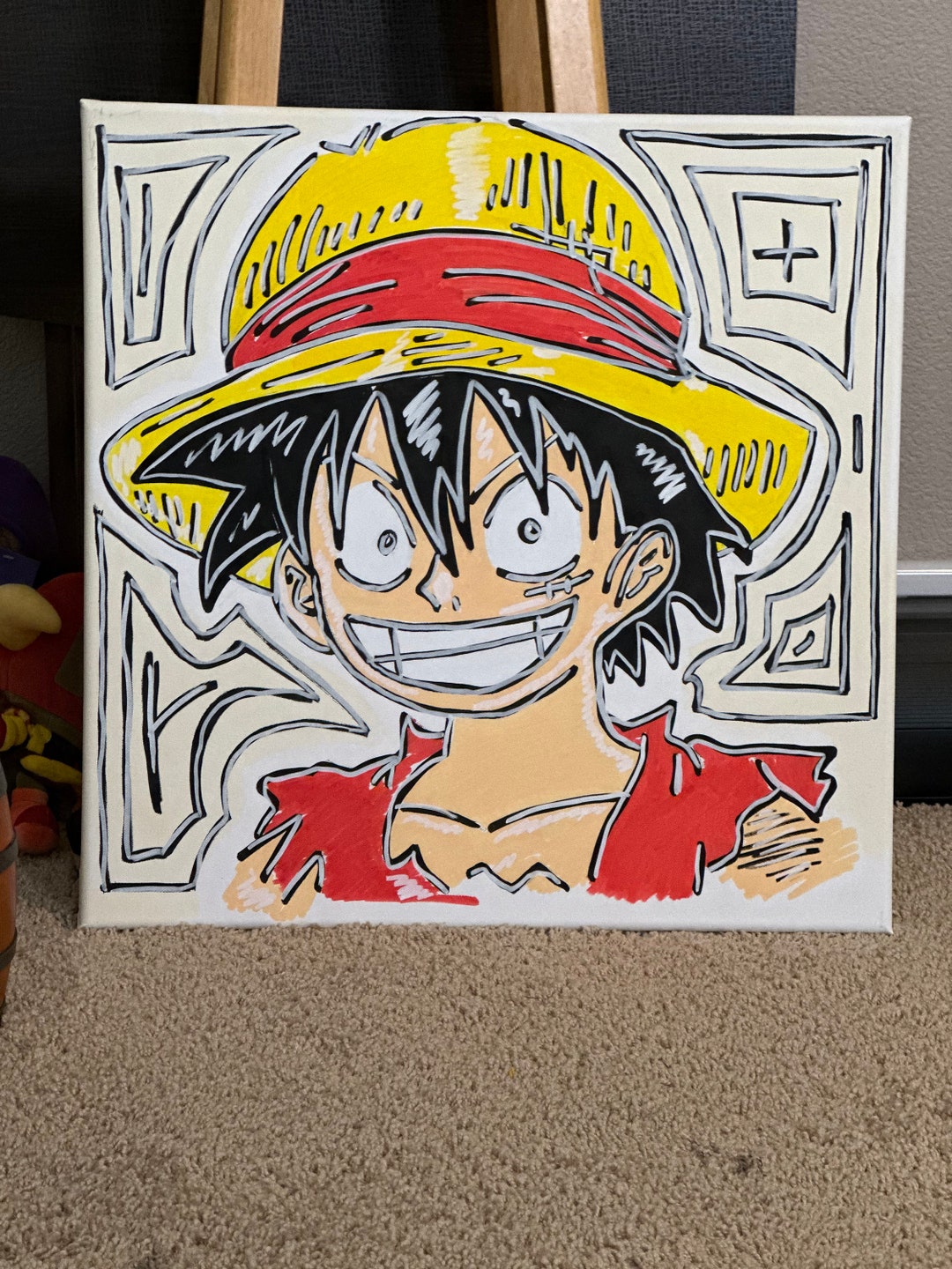 1/1 Handpainted Luffy Painting 20x20in - Etsy