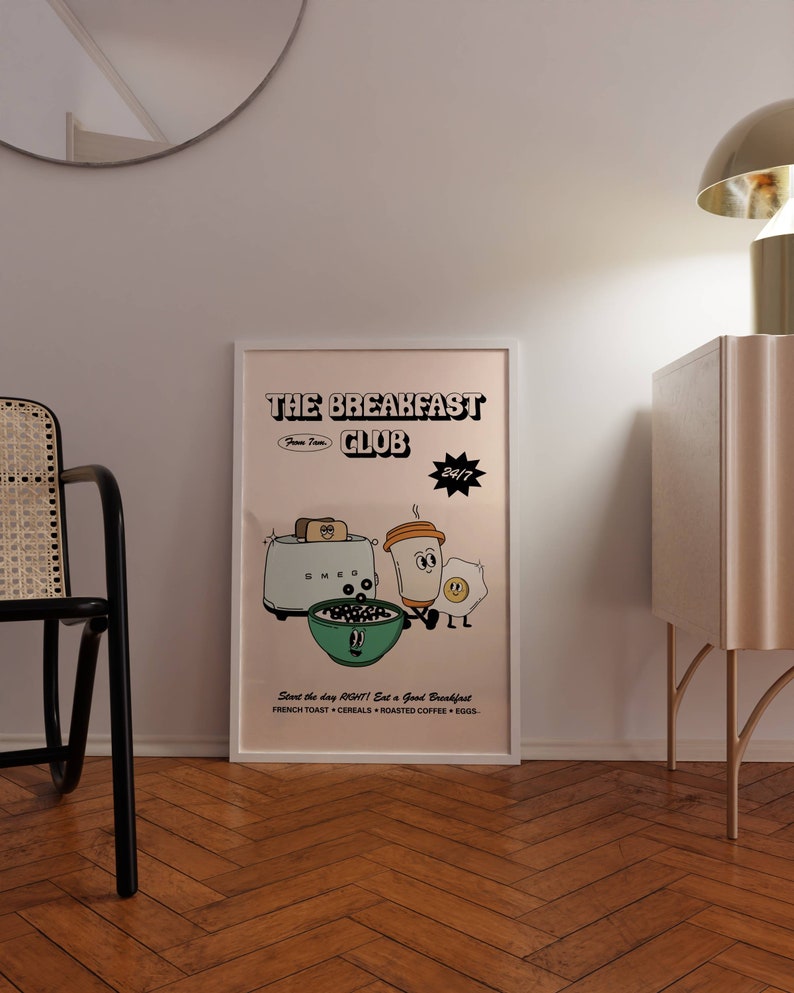 The Breakfast Club Retro Characters Wall Print Fun Kitchen - Etsy