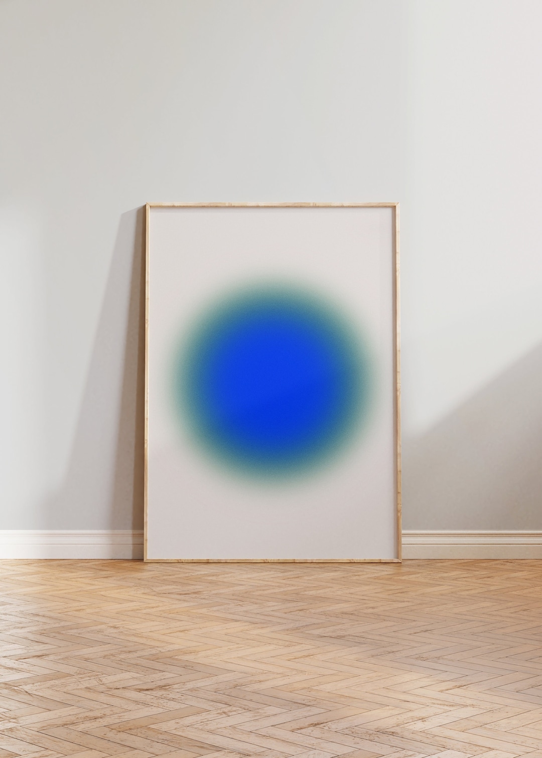 Gradient Blue Aura Wall Art Print Colorful Blue Poster Blue Aesthetic