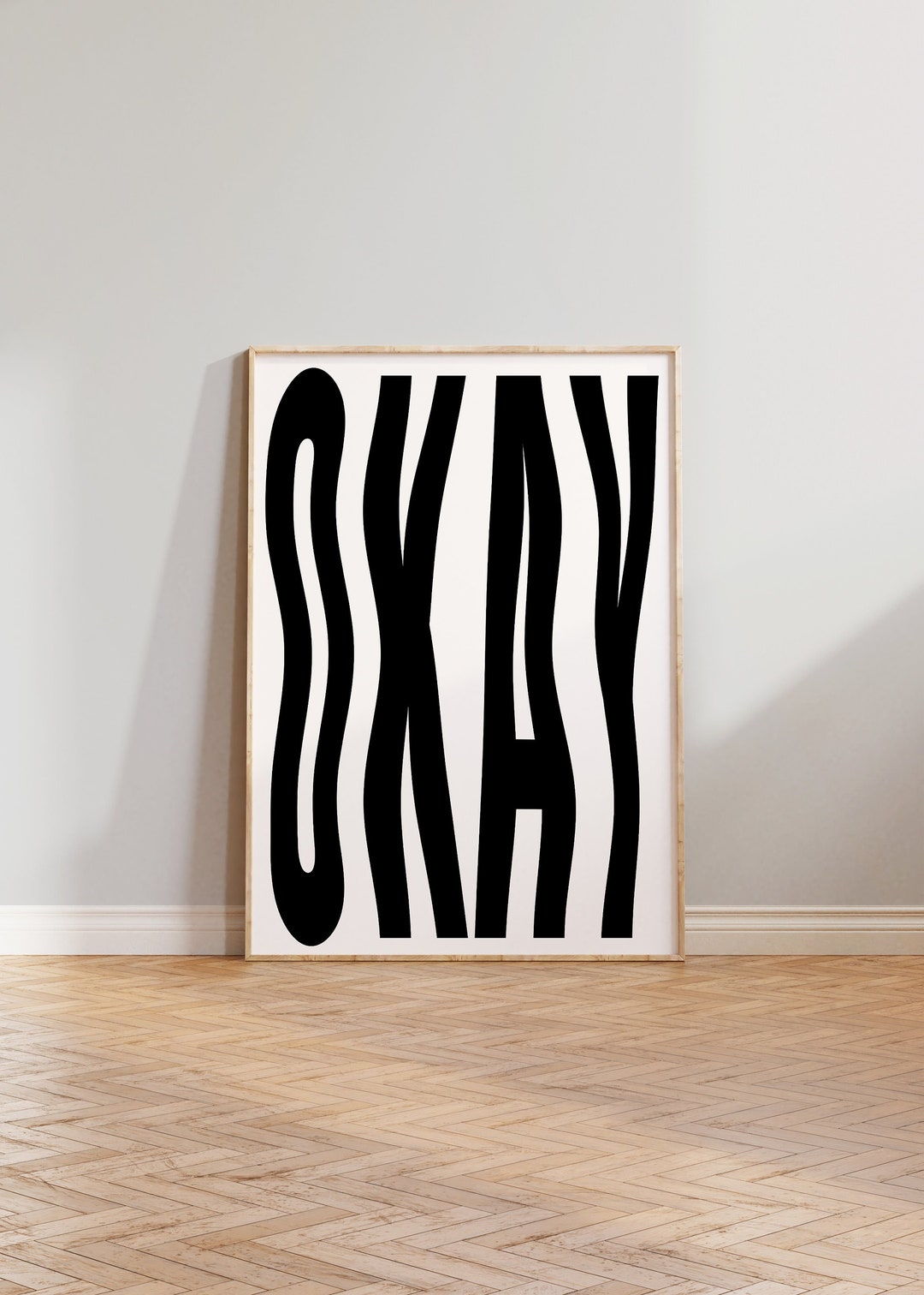 Trendy Typography Wall Art, Okay Bold Statement, Graphic Design Print ...