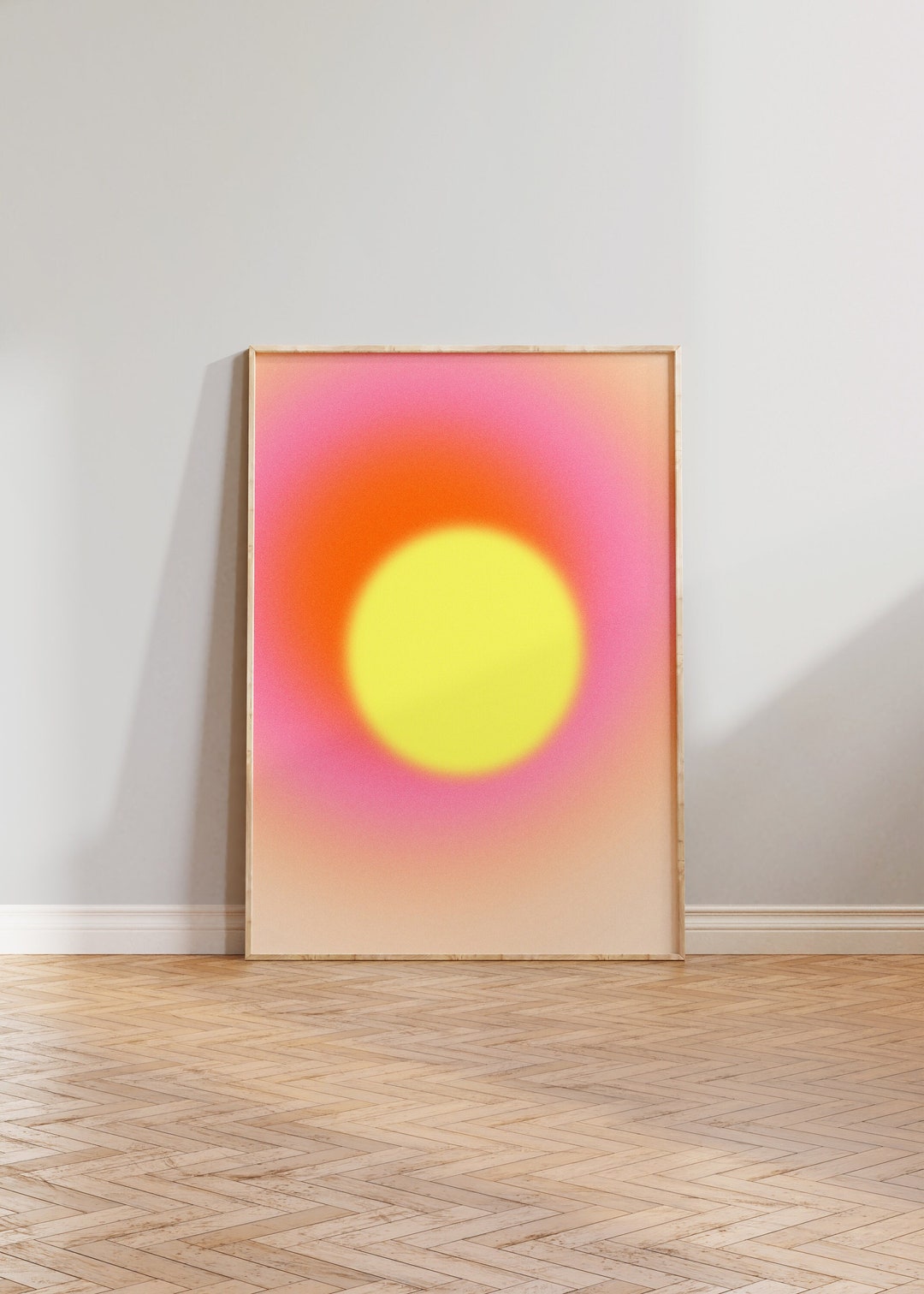 Arte murale Grainy Gradient Sun Aura, arredamento estetico della camera ...