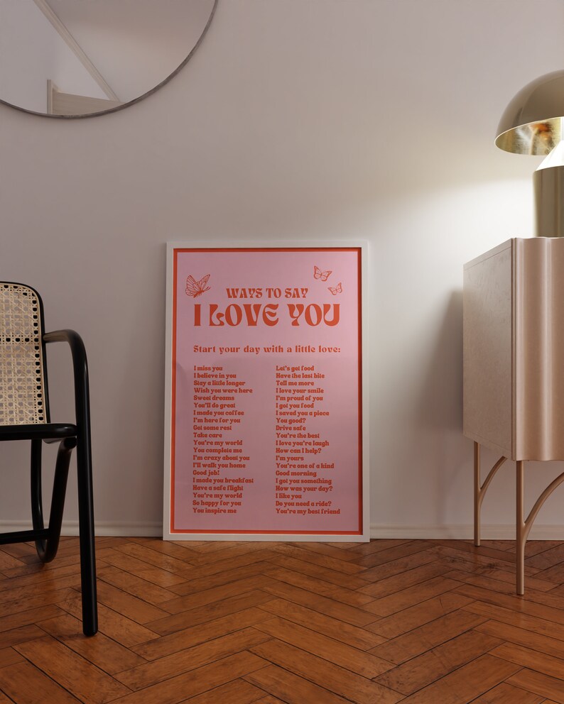 Ways to Say I Love You Print, Trendy Pink Aesthetic (digital Download ...