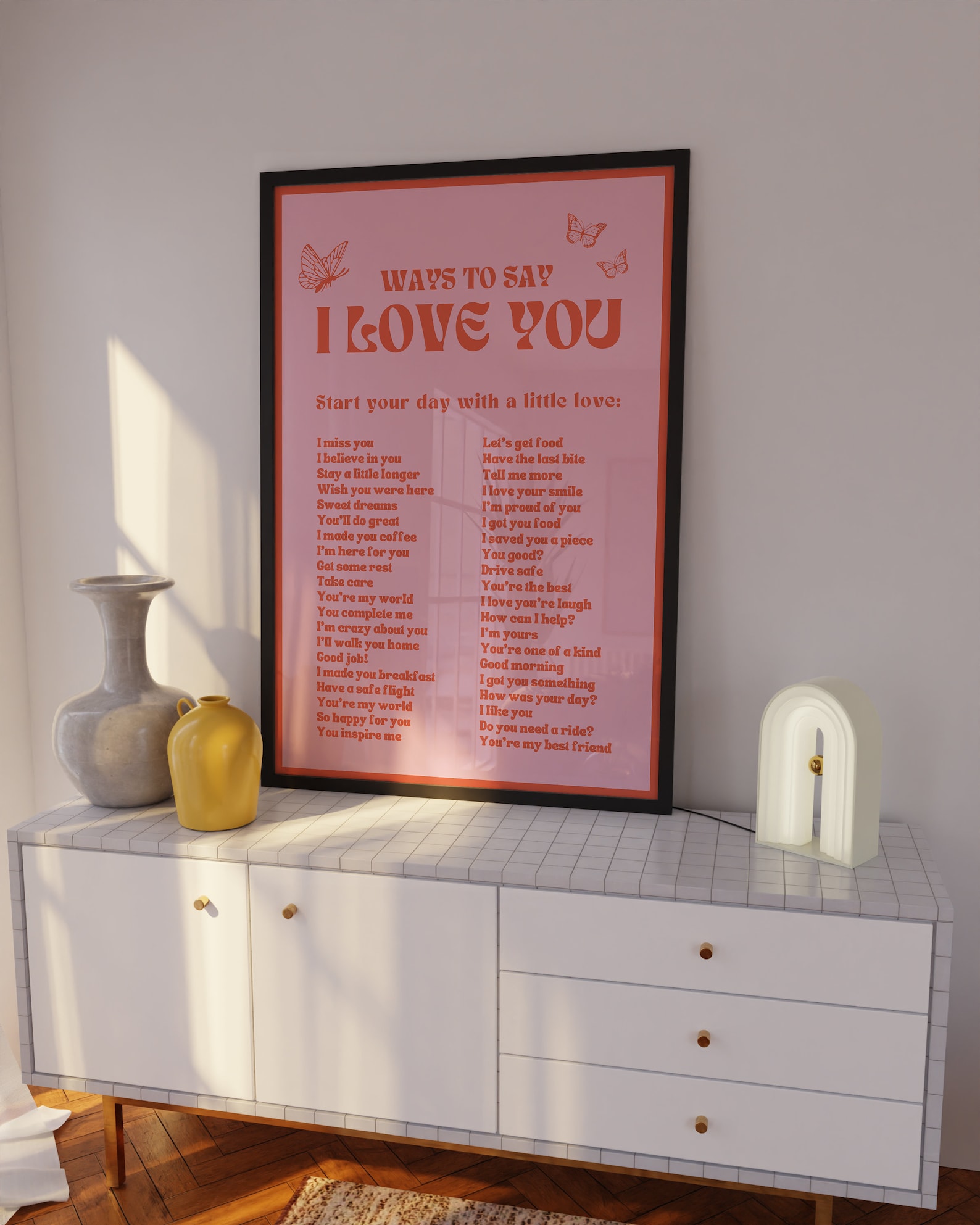 Ways to Say I Love You Trendy Posters Positivity Pink Wall - Etsy