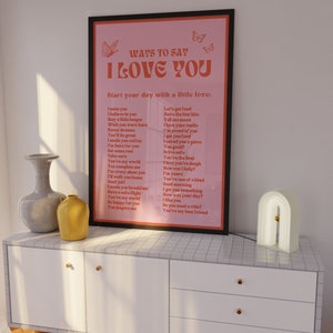 Ways to Say I Love You, Trendy Posters, Positivity, Pink Wall Art ...