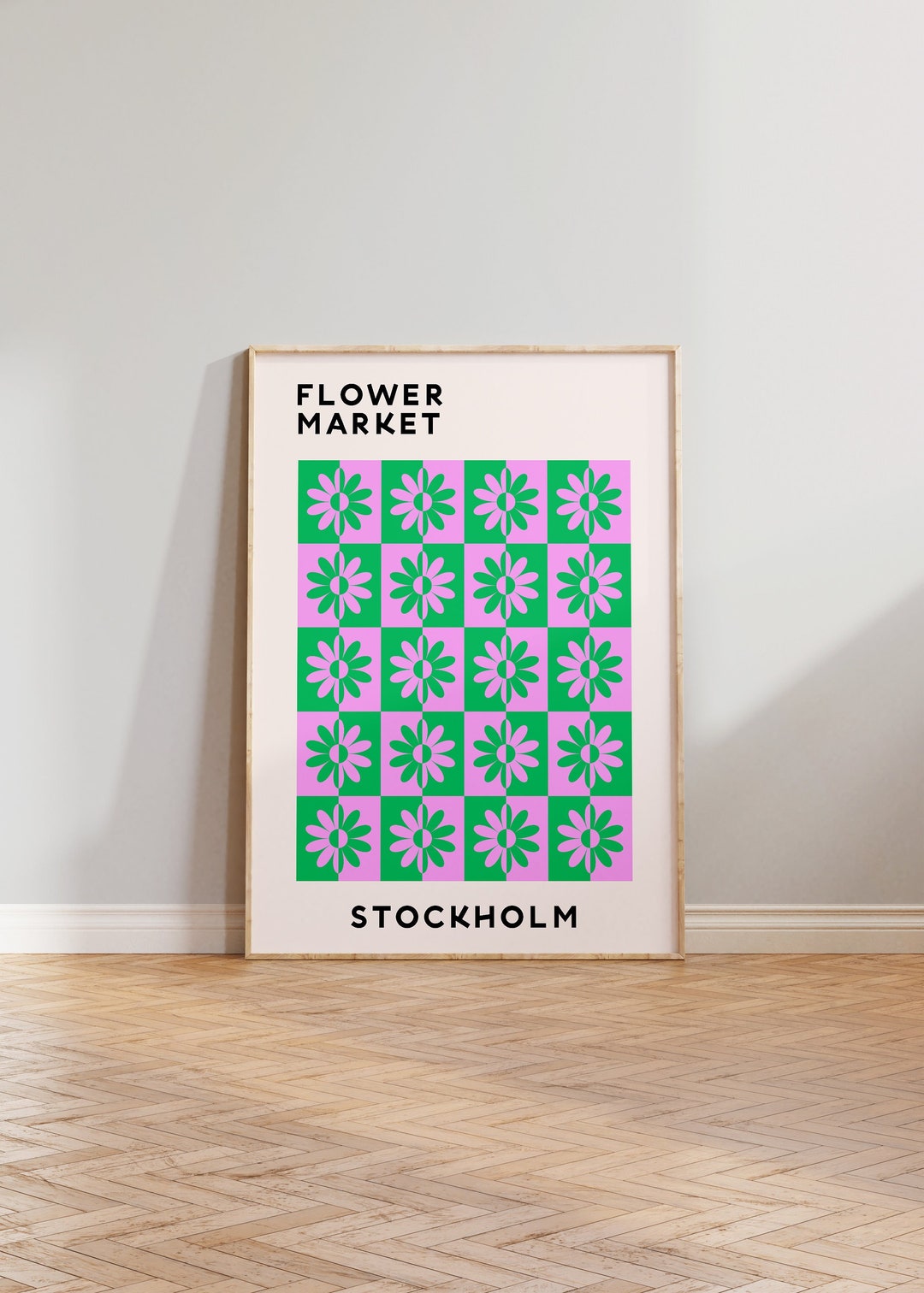 Stockholm Flower Market Print | Retro 70s Floral Wall Art (digital ...