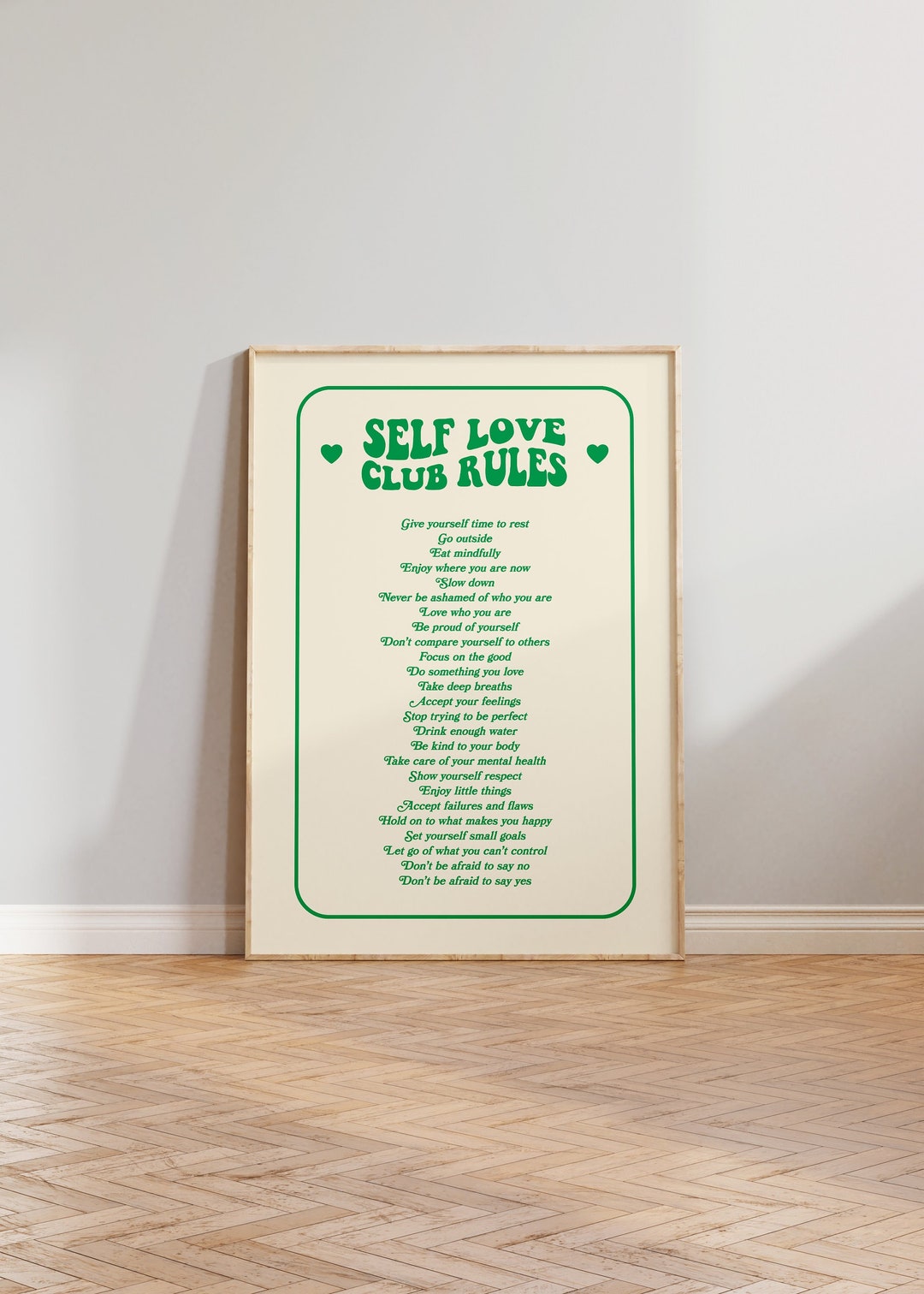 Self Love Club Digital Download, Green Daily Affirmations, Preppy Room ...