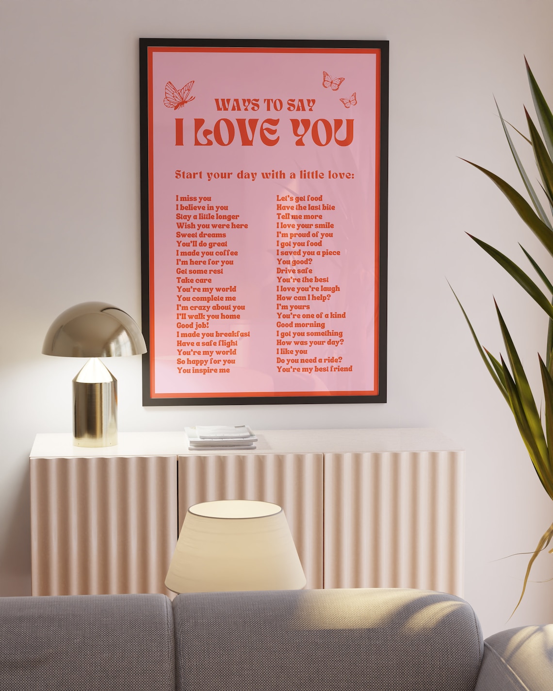 Ways to Say I Love You Trendy Posters Positivity Pink Wall - Etsy
