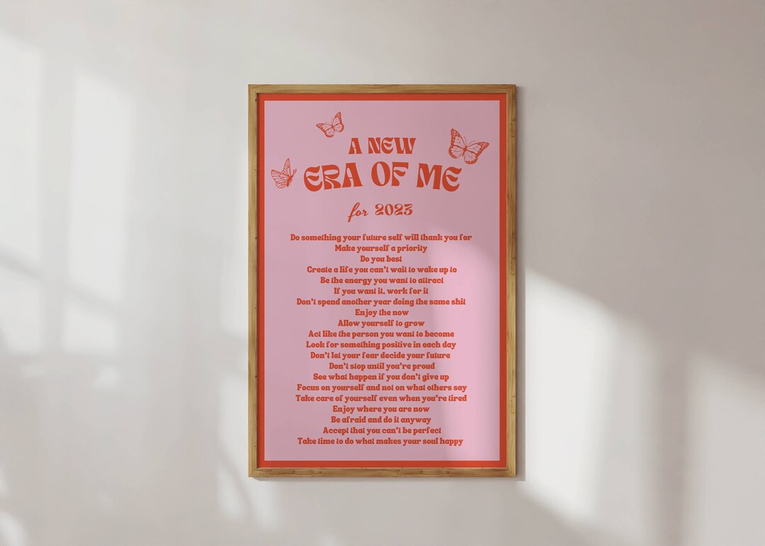 A New Era of Me Print, New Year Eve Resolutions, Preppy Room Decor ...