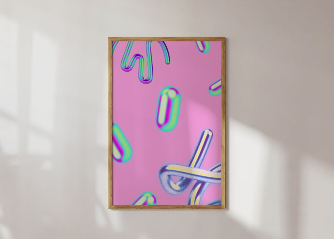 Y2K Trendy Poster, Psychedelic Wall Art, Preppy Room Decor, Cute ...