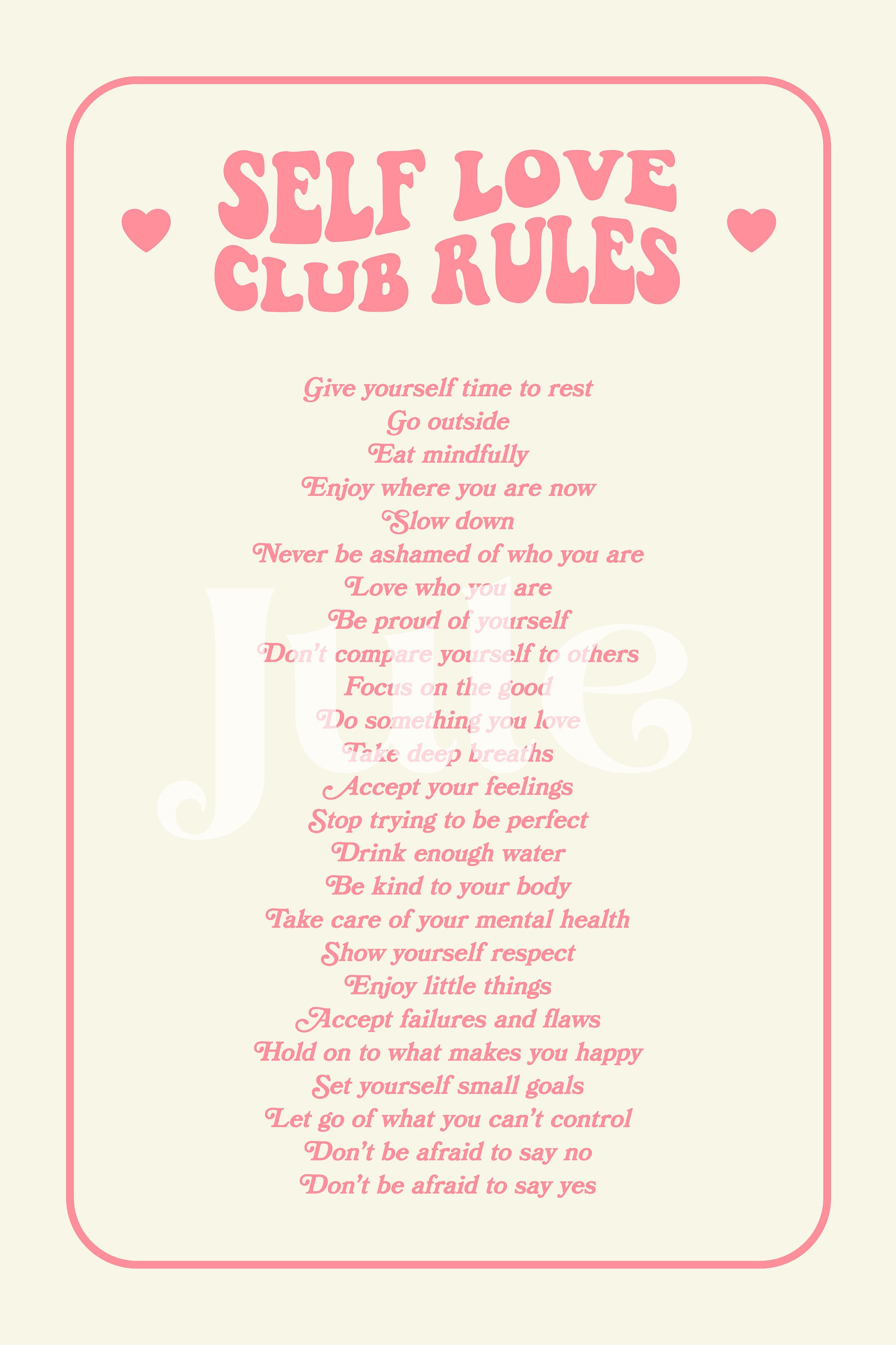 Self Love Club Digital Download Pink Daily Affirmations - Etsy