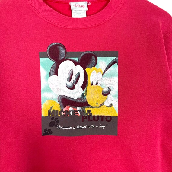 Vintage Disney Mickey And Pluto Cartoon Jumper Crewne… - Gem