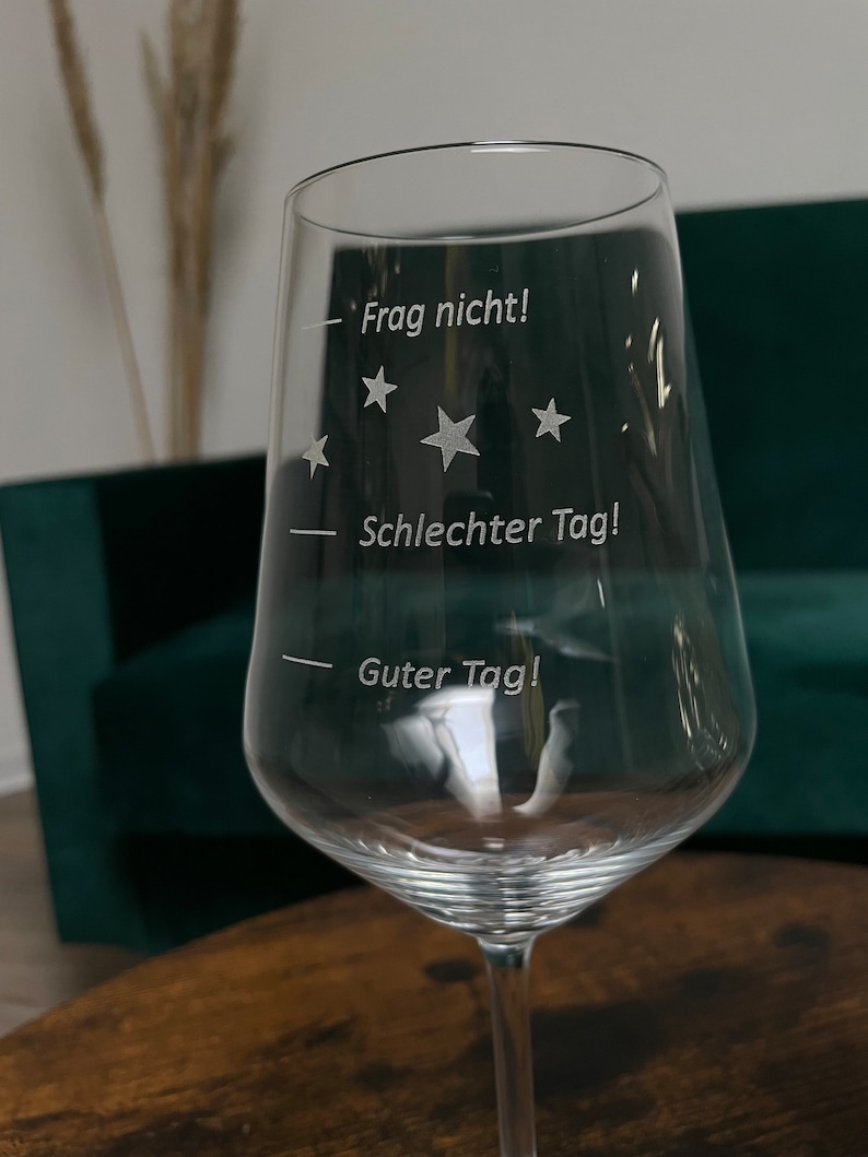 Weinglas mit Gravur, Stimmungsbarometer, graviertes Weinglas ...