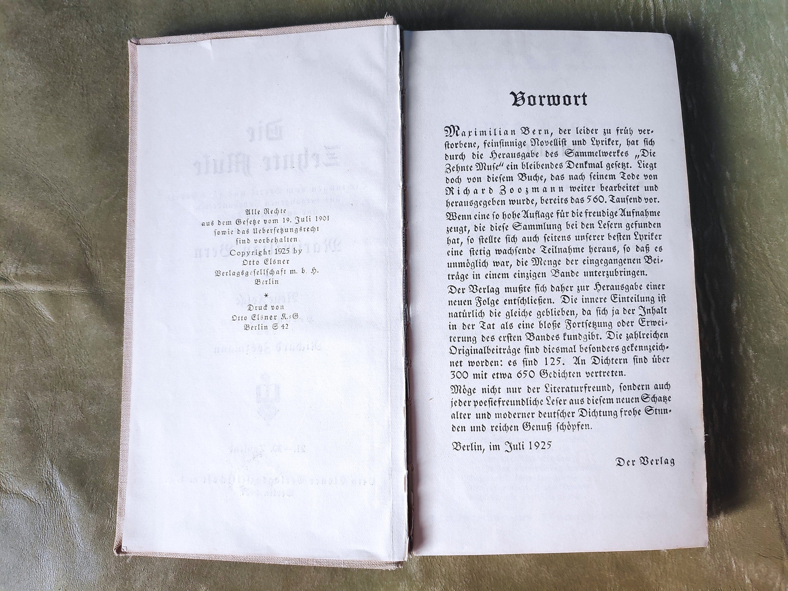 Antique German Book of the 1920s Die Zehnte Muse Neue Folge - Etsy