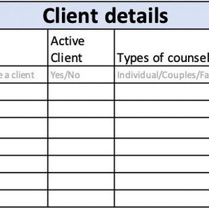 Financial, Client and Professional Log - Counselling Private Practice ...
