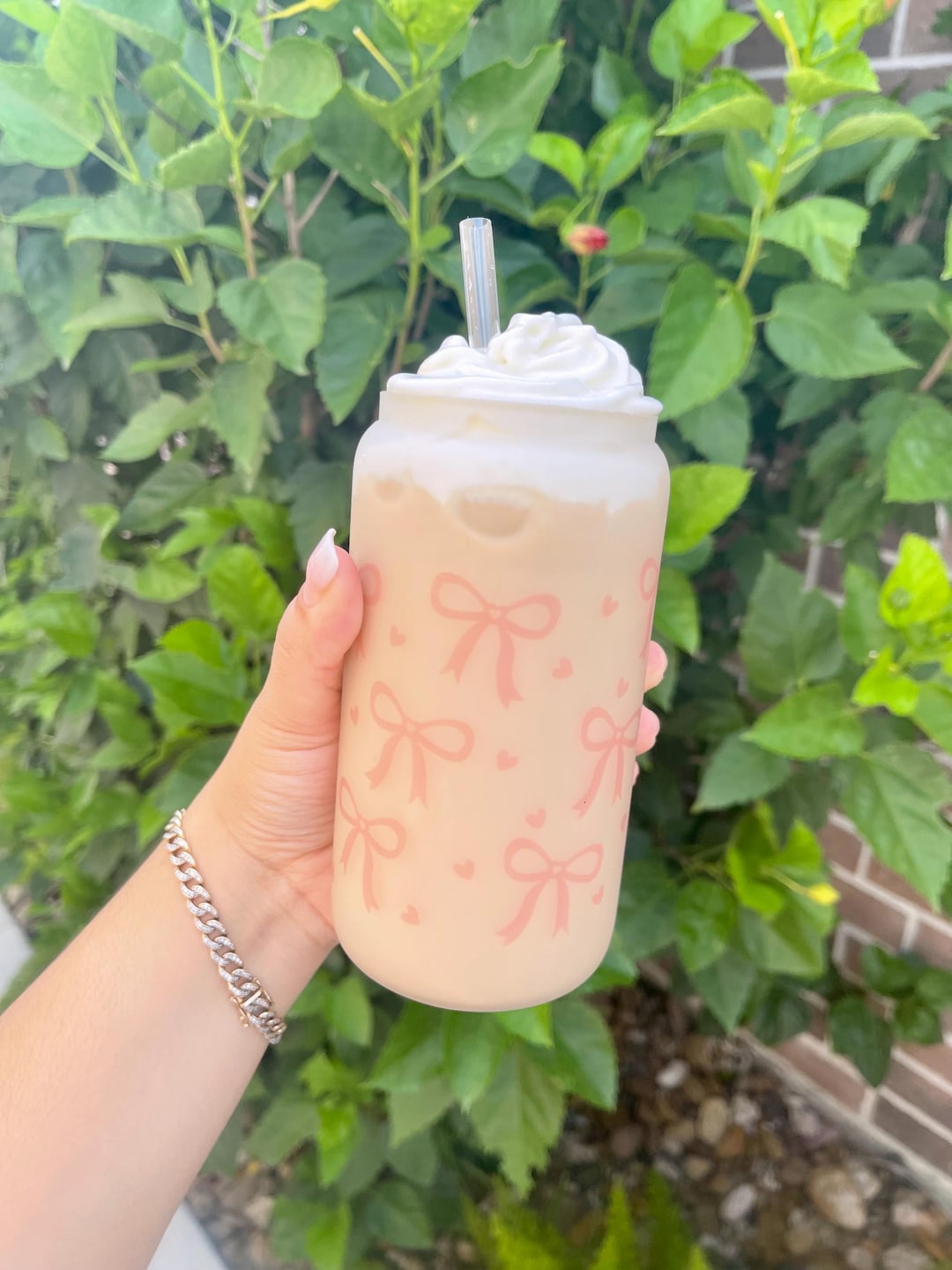 Super Cute Coquette Cup Perfect Gift Trendy Coffee Glass Can With Straw ...