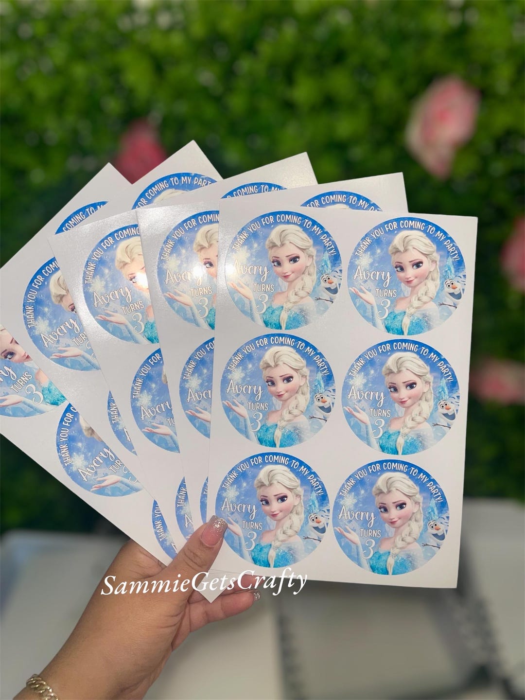 Personalized Elsa Frozen Birthday Stickers, Waterproof Party Labels - Etsy