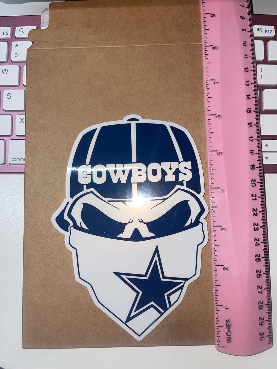 Dallas Cowboys Skull Sticker, Holographic Waterproof Vinyl Decal - Etsy