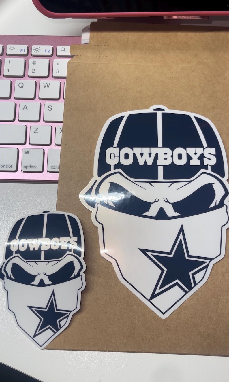 Dallas Cowboys Skull Sticker, Holographic Waterproof Vinyl Decal - Etsy