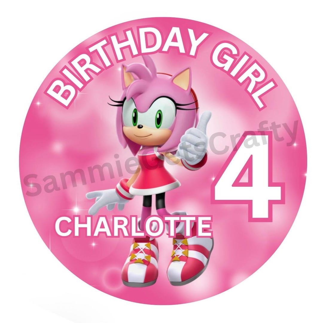 Personalized Amy Rose Birthday Stickers, Waterproof Party Labels - Etsy