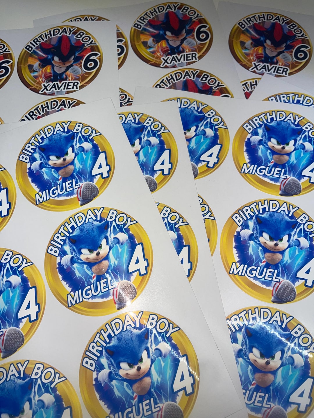 Personalized Sonic Birthday Stickers, Waterproof Party Labels - Etsy