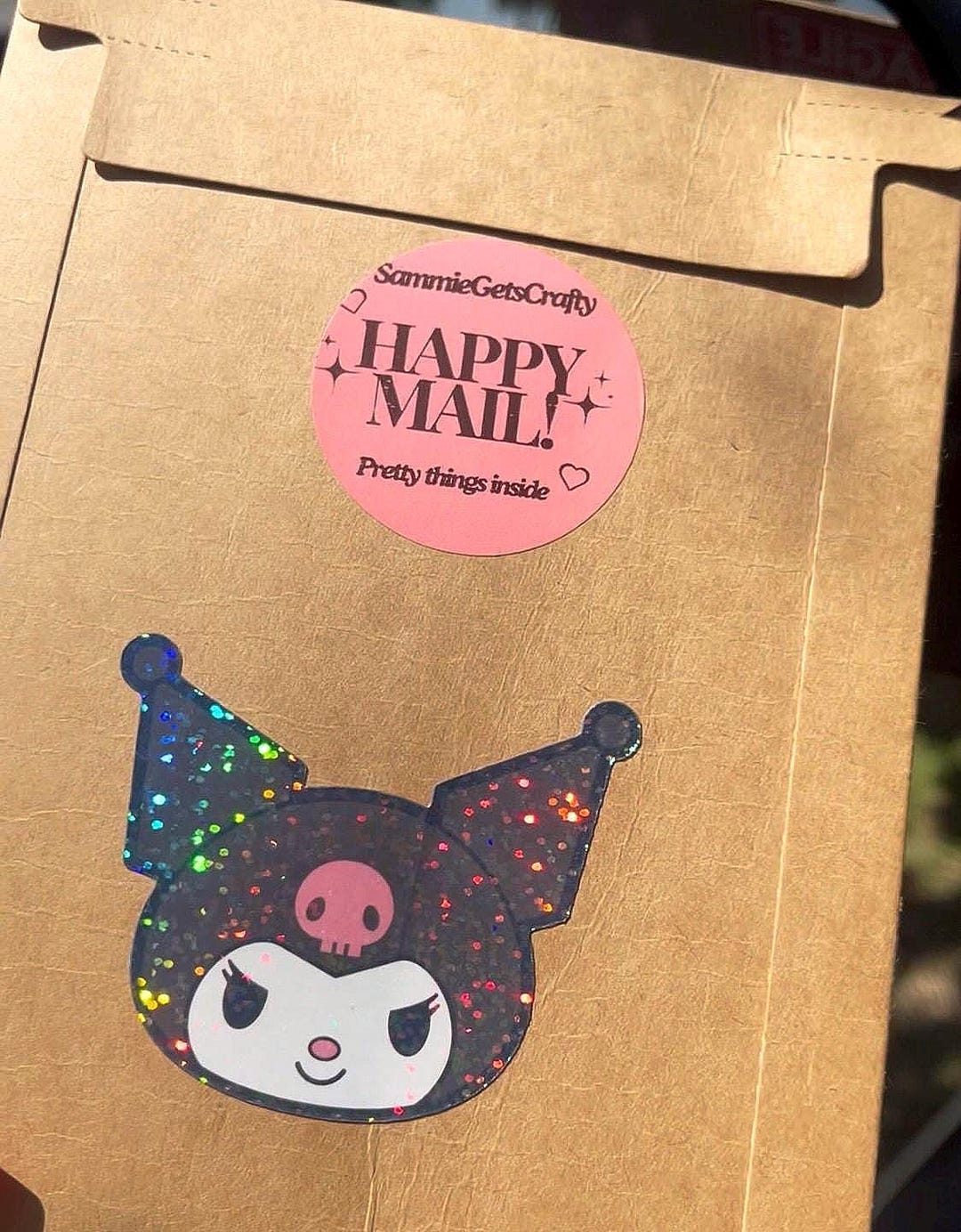 Kuromi Glitter Stickers | Vinyl Decal | Waterproof | Holographic ...