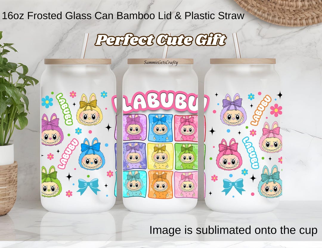 Labubu Iced Coffee Cup With Cute Labubu Monsters | Custom Girly Gifts ...
